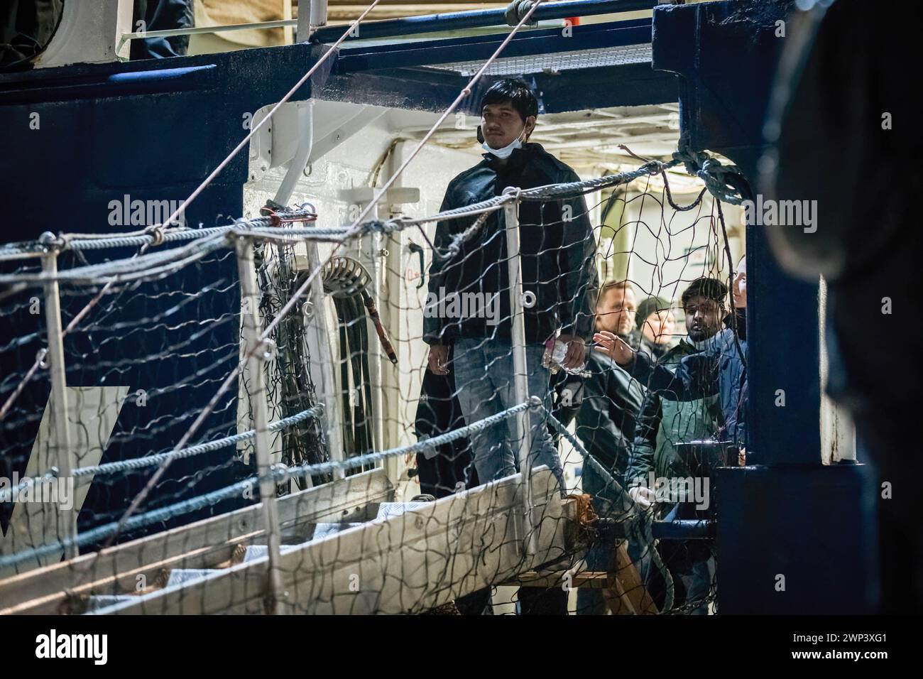 A migrant seen before disembarking. The rescue ship Humanity 1 of the ...