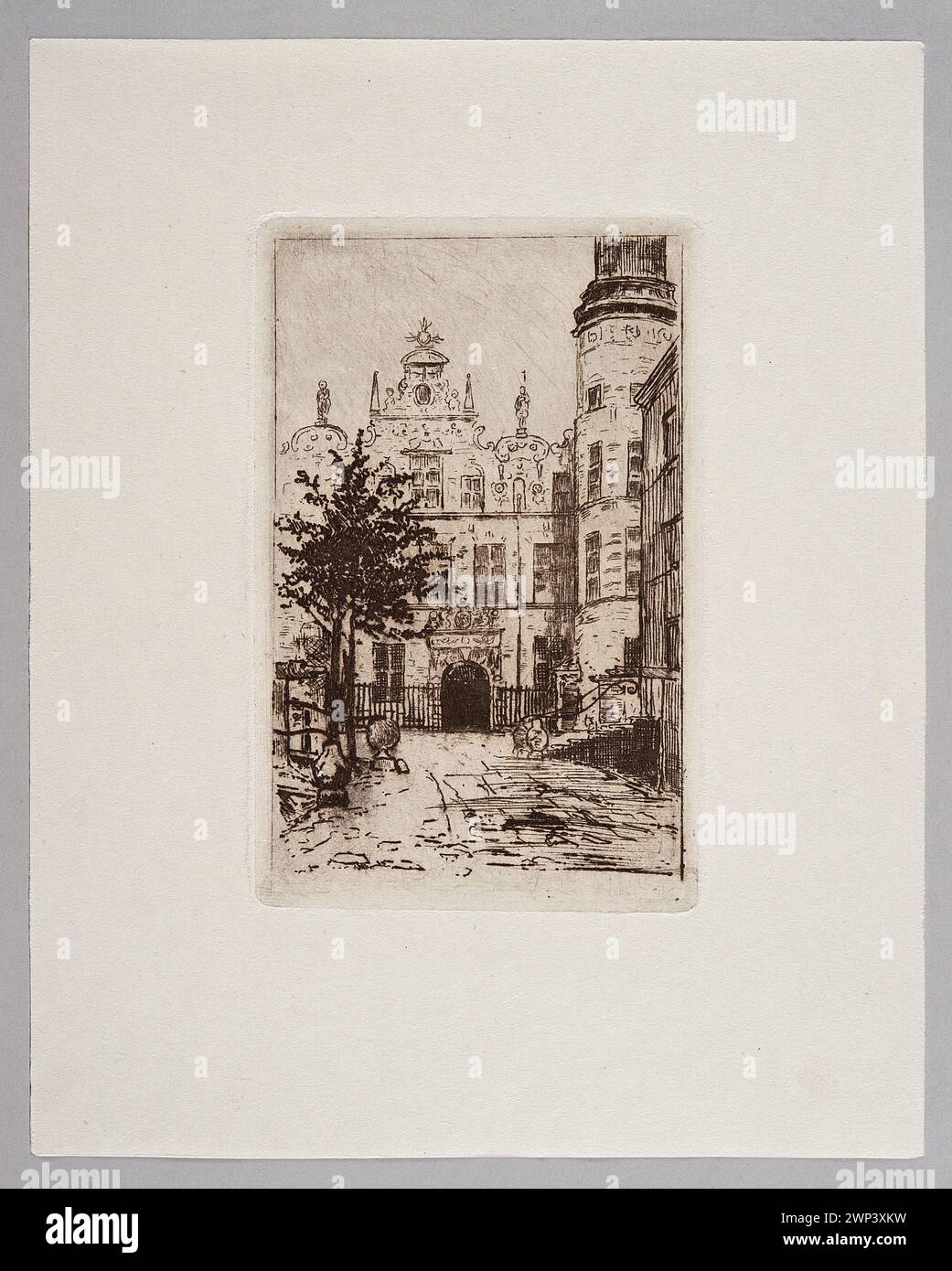 A print by Jan Kazimierz Mycielski depicting Piwna Street and the ...