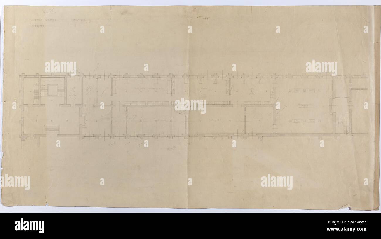 Architectural plan of the first historical gallery at the Polish Army ...