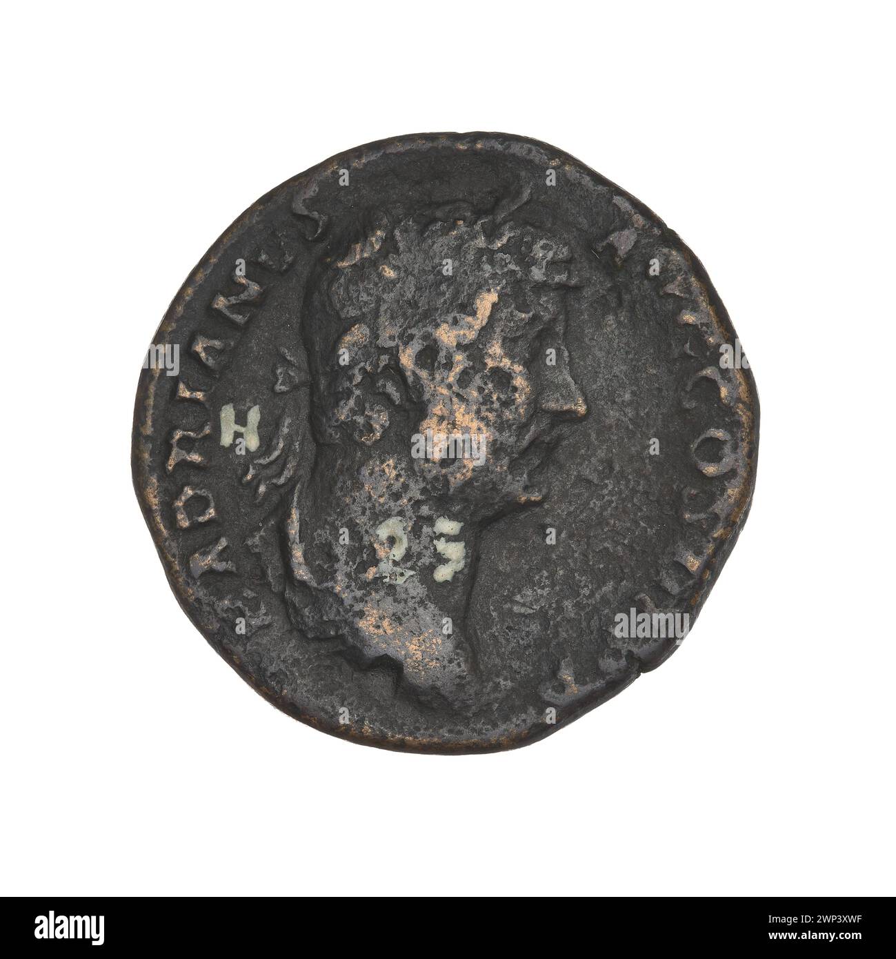 Roman AS coin from Hadrian's reign (76–138, ruled 117–138, dated 119 ...