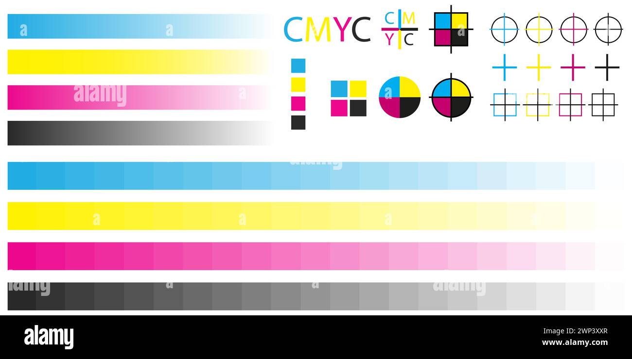 cmyk palette on halftone. Vector illustration. stock image. EPS 10 ...