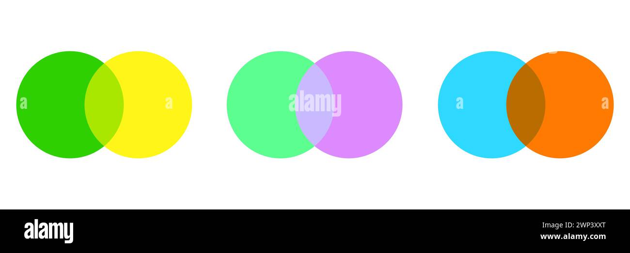 Intersecting Circles Colored Icon Merge Concept Business Background