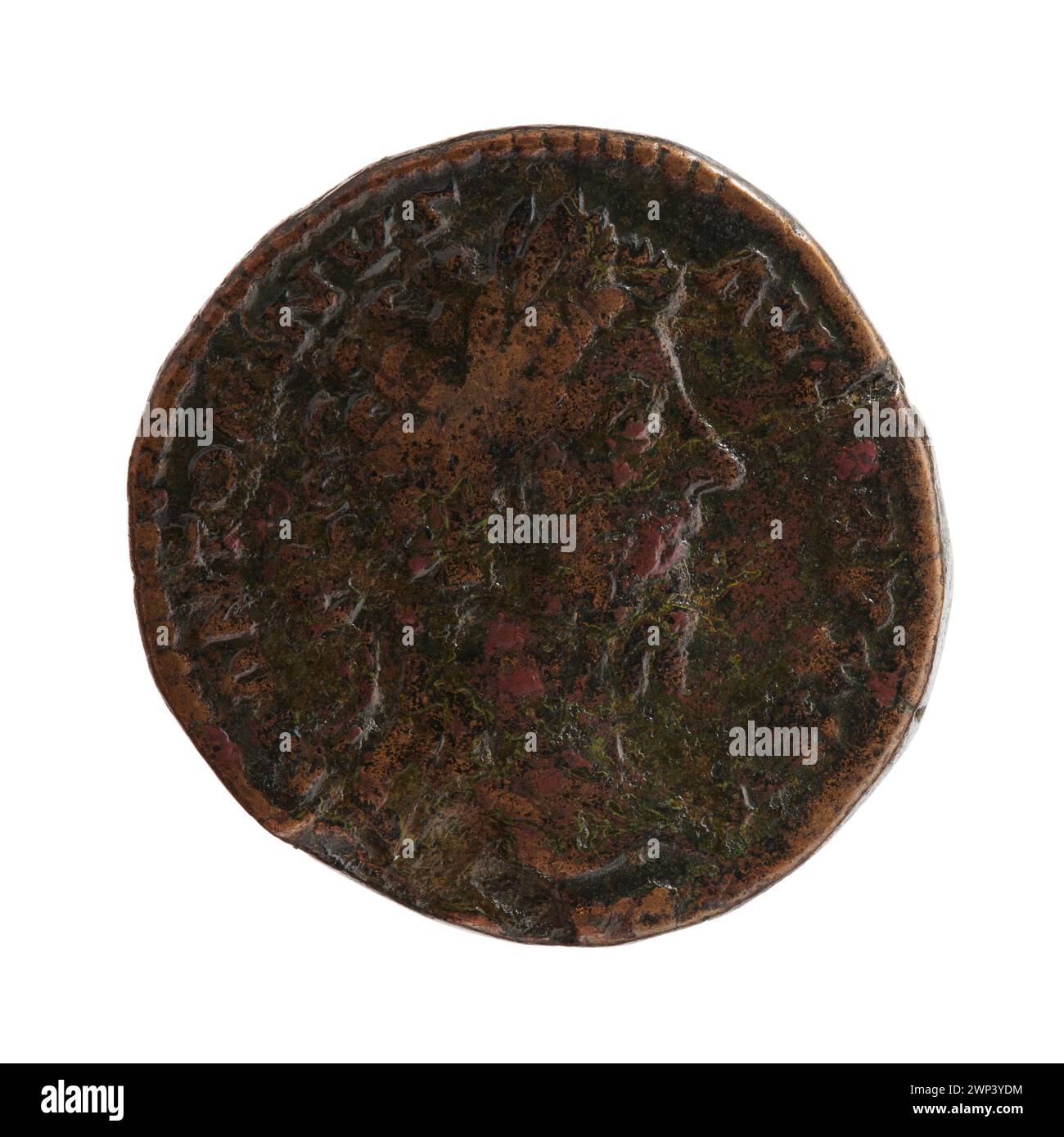 A Roman sesterce coin from 170-171 featuring Emperor Marcus Aurelius ...
