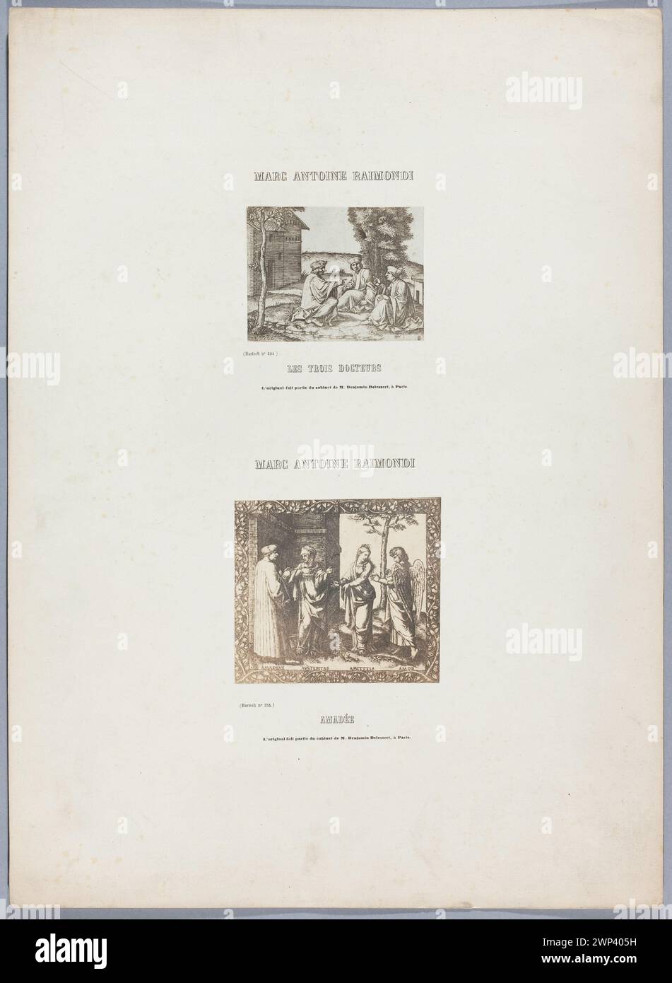 Photographs of two engravings:Rafael (1483-1520) - reproduction ...