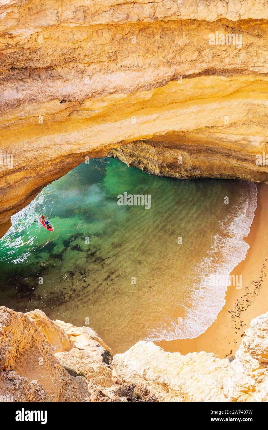 Benagil cave in Algarve Top down view. Lagos, Carvoeiro, Algarve ...