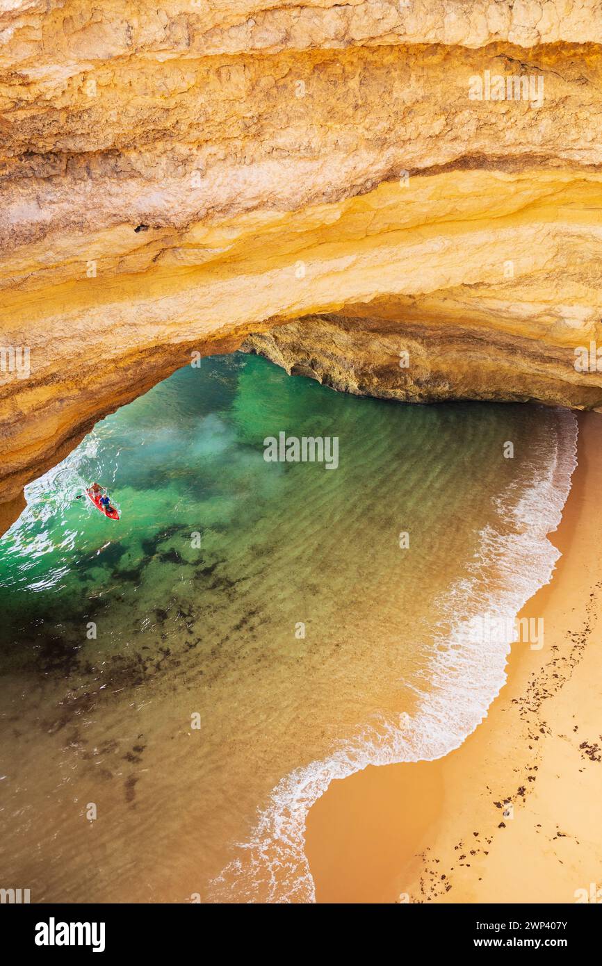 Benagil cave in Algarve Top down view. Lagos, Carvoeiro, Algarve ...