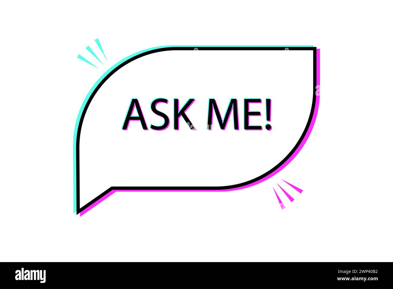 Lettering with ask me. Speak icon. Business concept. Vector ...