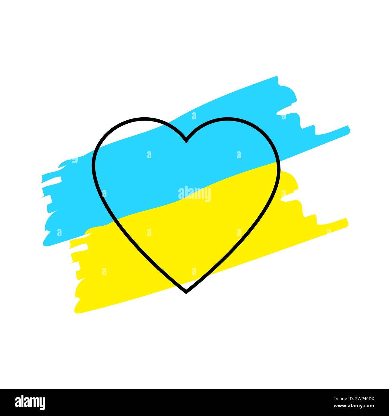 Heart flag ukraine. Love symbol. National ukrainian flag. Vector ...