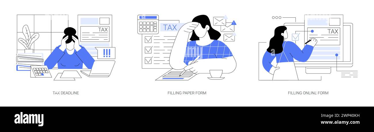 Filing taxes isolated cartoon vector illustrations se Stock Vector ...