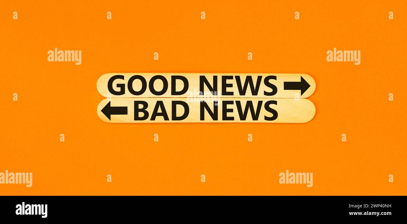 Good or bad news symbol. Concept word Good news Bad news on beautiful ...