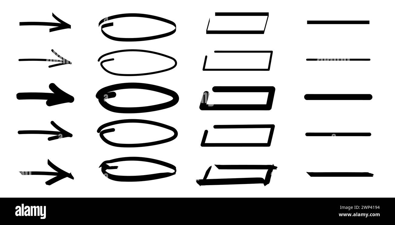 Sketch arrow sign for web design. Simple frame set. Vector illustration ...