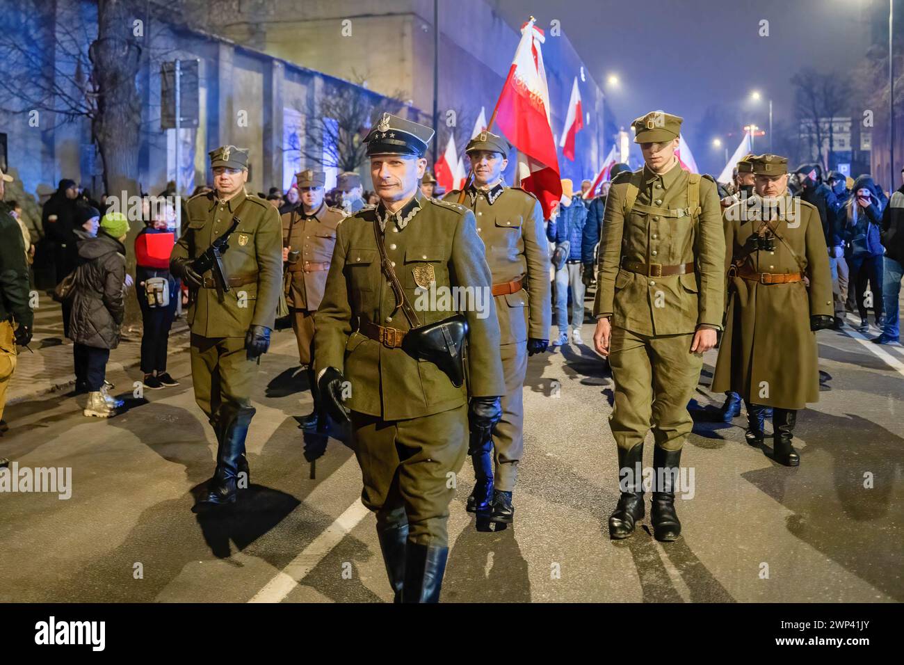 Reenactors seen dressed in old Polish military uniforms during the ...