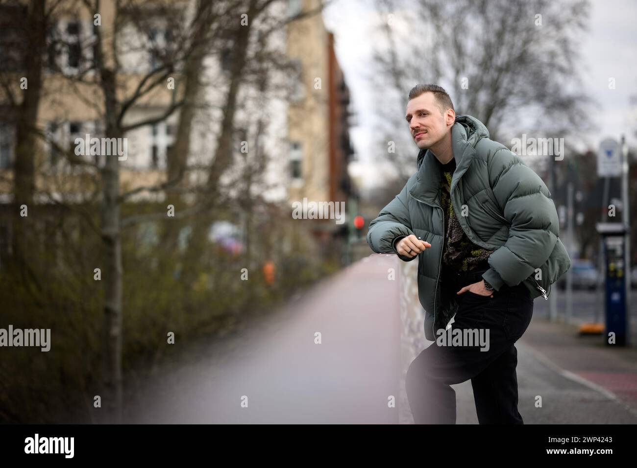 Berlin, Germany. 05th Mar, 2024. Lukas Strobel, better known as the rapper Alligatoah, stands on ...