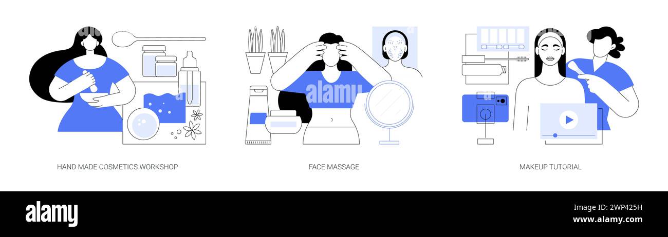 Beauty classes isolated cartoon vector illustrations se Stock Vector ...