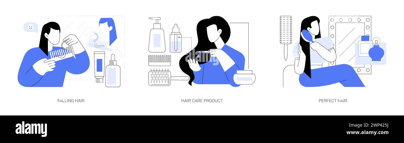 Hair care isolated cartoon vector illustrations se Stock Vector Image ...