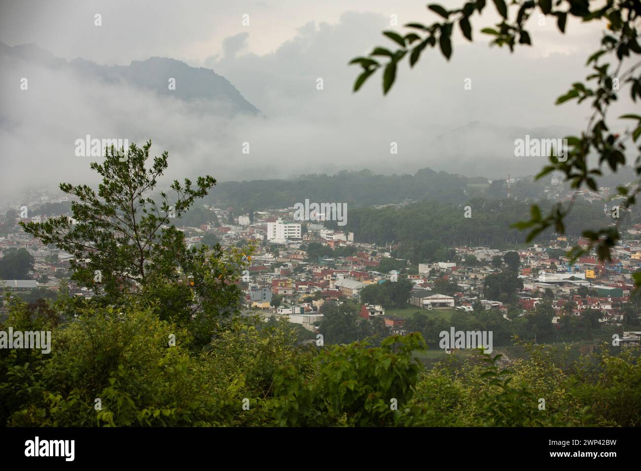 Huatusco, Veracruz, Mexico - July 13, 2022: Monsoon rain falls on the ...