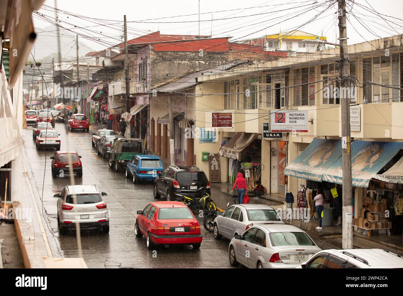 Huatusco, Veracruz, Mexico - July 13, 2022: Monsoon rain falls on the ...