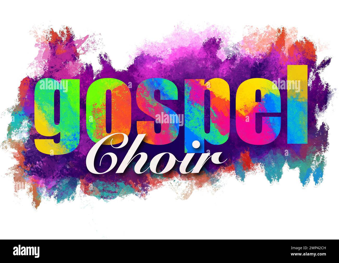 Gospel Choir, multicolored logo on acrylic painting background Stock ...