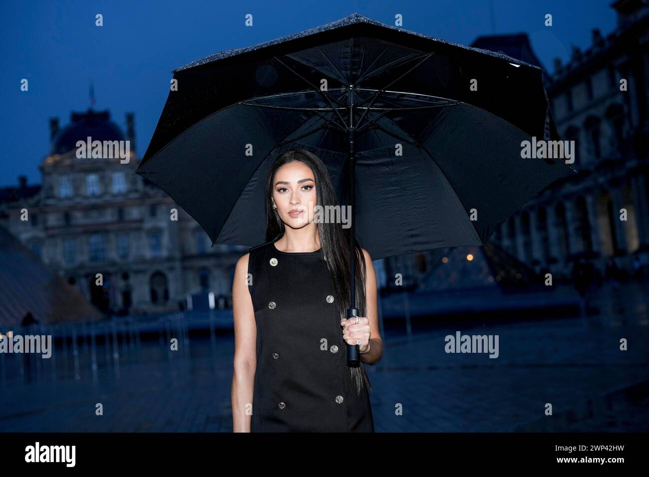 Shay Mitchell arrives for the Louis Vuitton Fall/Winter 2024-2025 ready ...