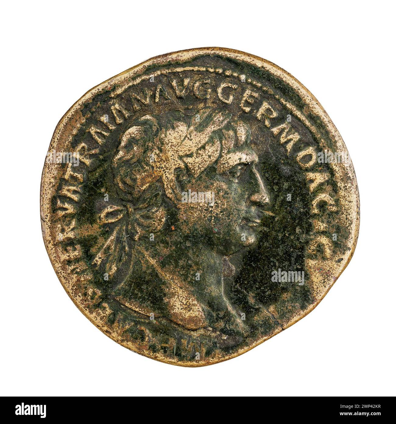 Roman sesterce coin from 103 AD depicting Pax, the personification of ...