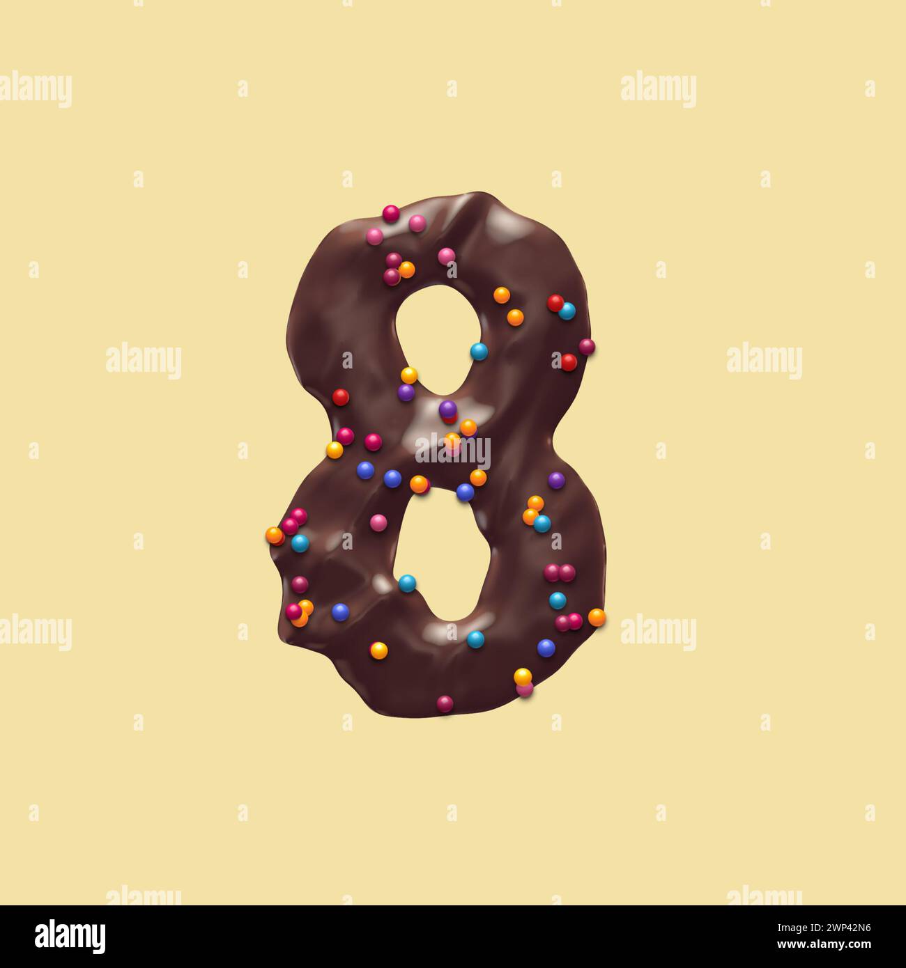 set of numbers made of chocolate sweets, 3d rendering, 0123456789 Stock ...