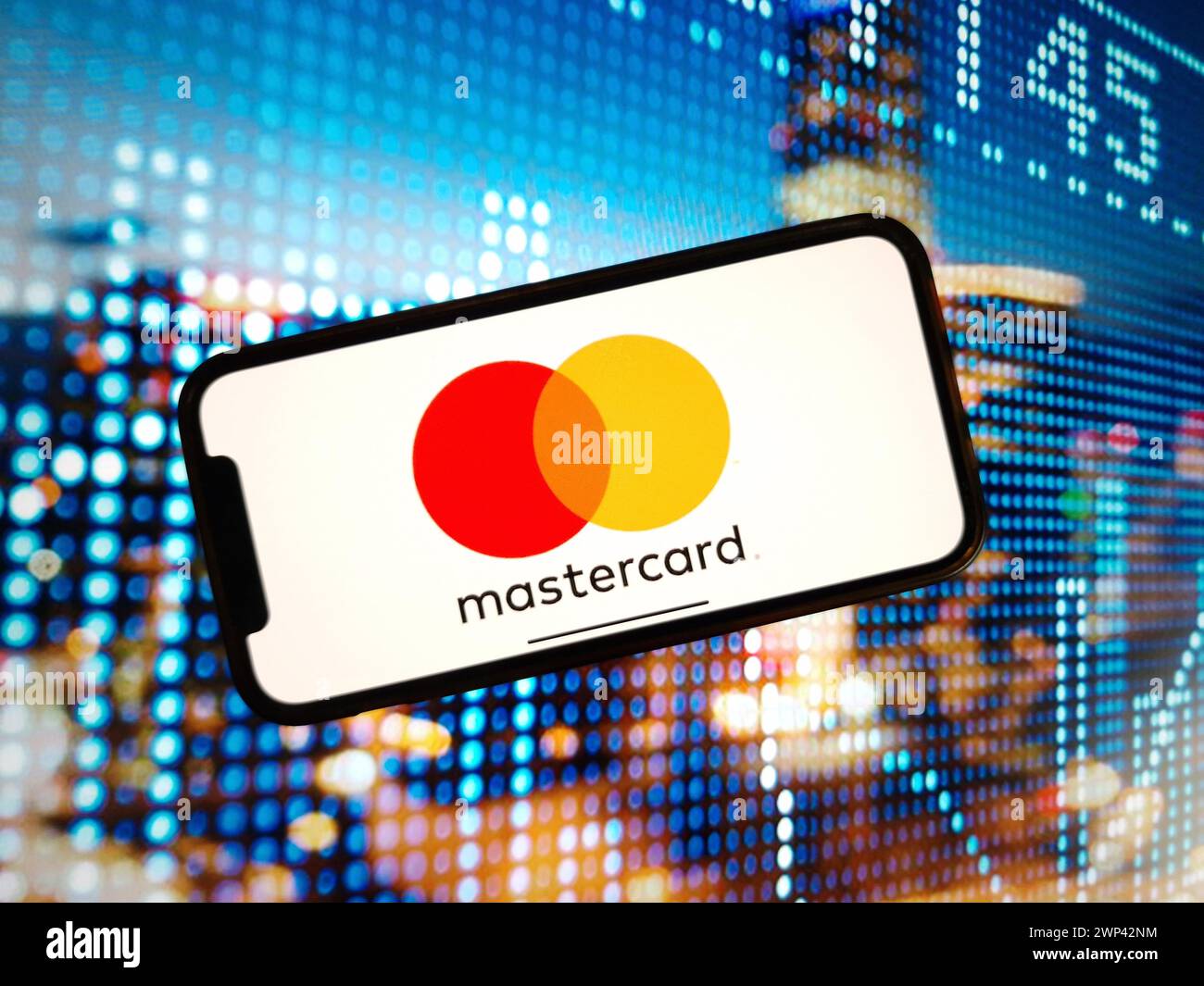 In this photo illustration, the Mastercard company logo is seen ...