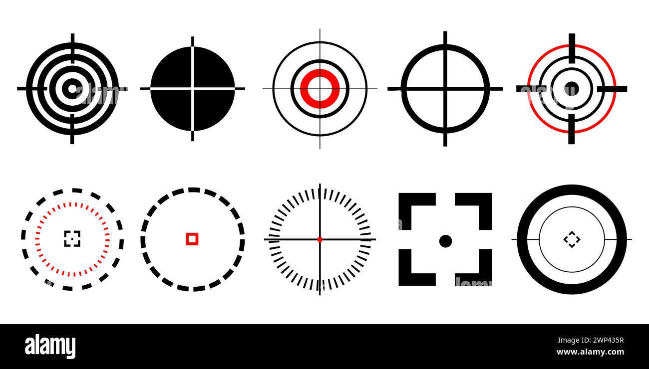 target icon. Set of different targets. Military texture. Vector ...