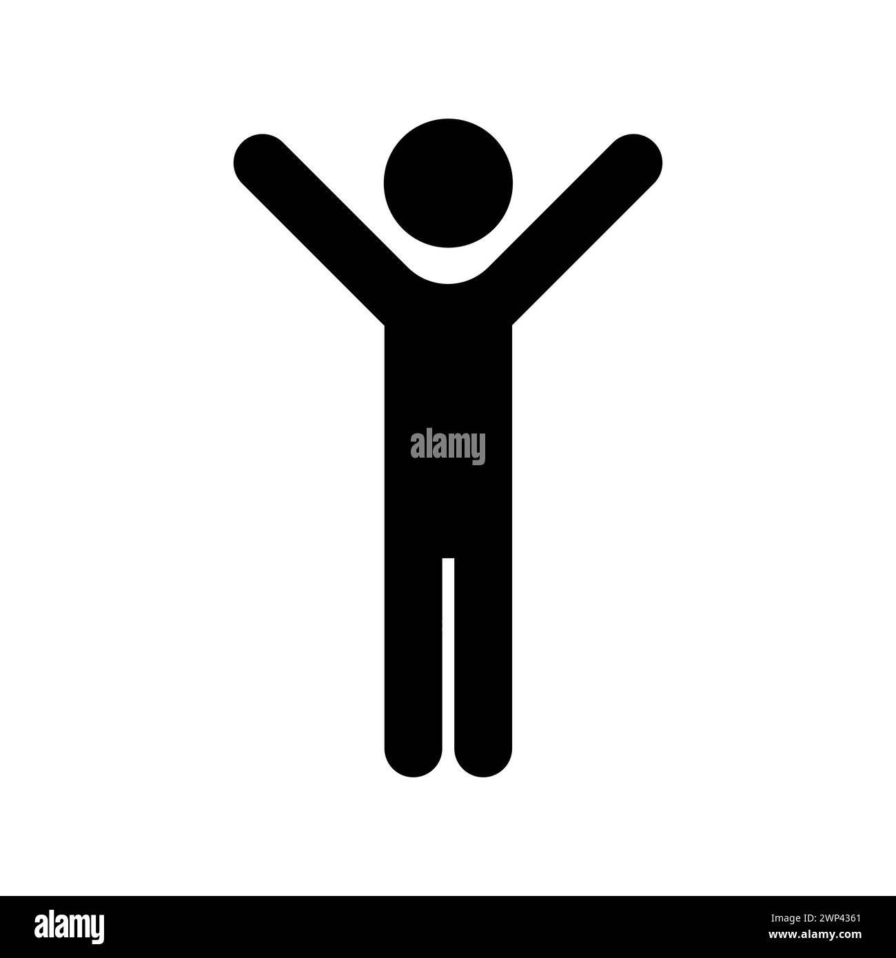Flat illustration with hand up man icon. Business concept. Winner ...