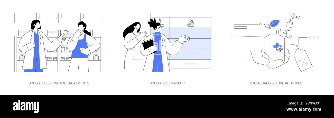 Drugstore products abstract concept vector illustrations Stock Vector ...