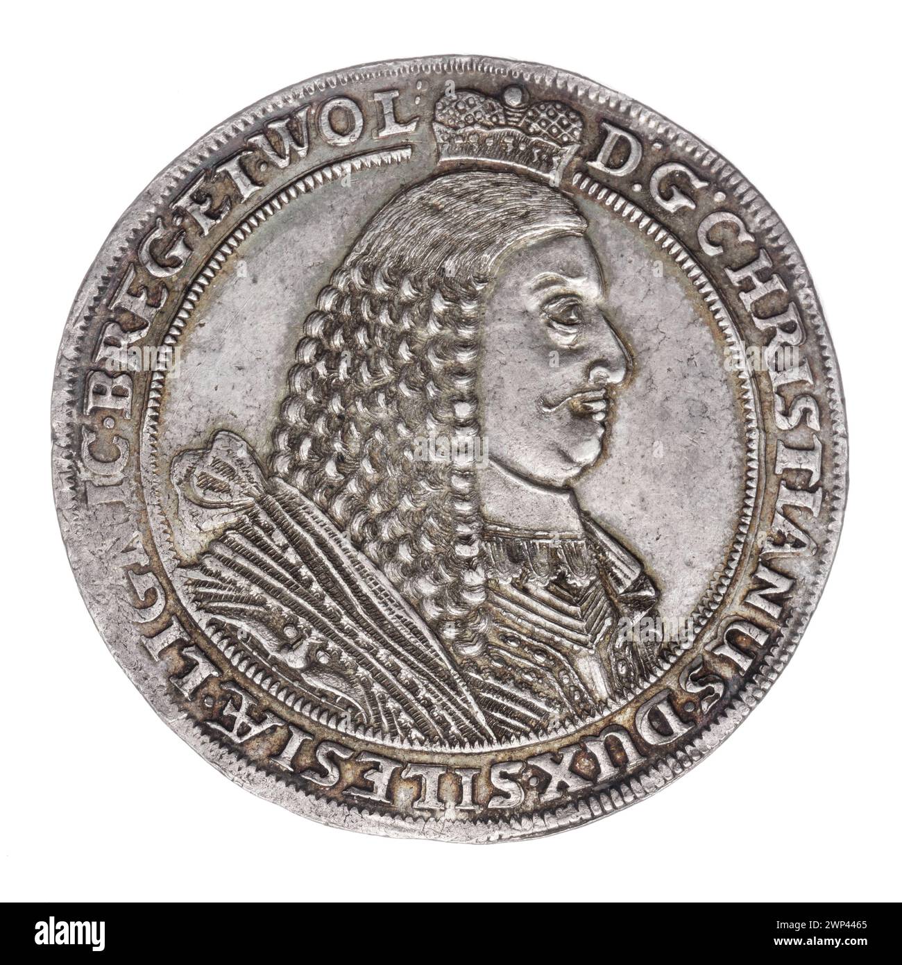 The 1661 thaler coin depicts Prince Christian of Brest-Legnicki ...