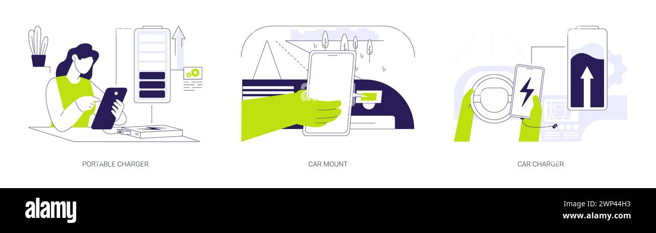 Smartphone accessories abstract concept vector illustrations Stock ...