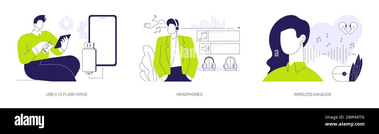 Gadgets and accessories abstract concept vector illustrations Stock ...