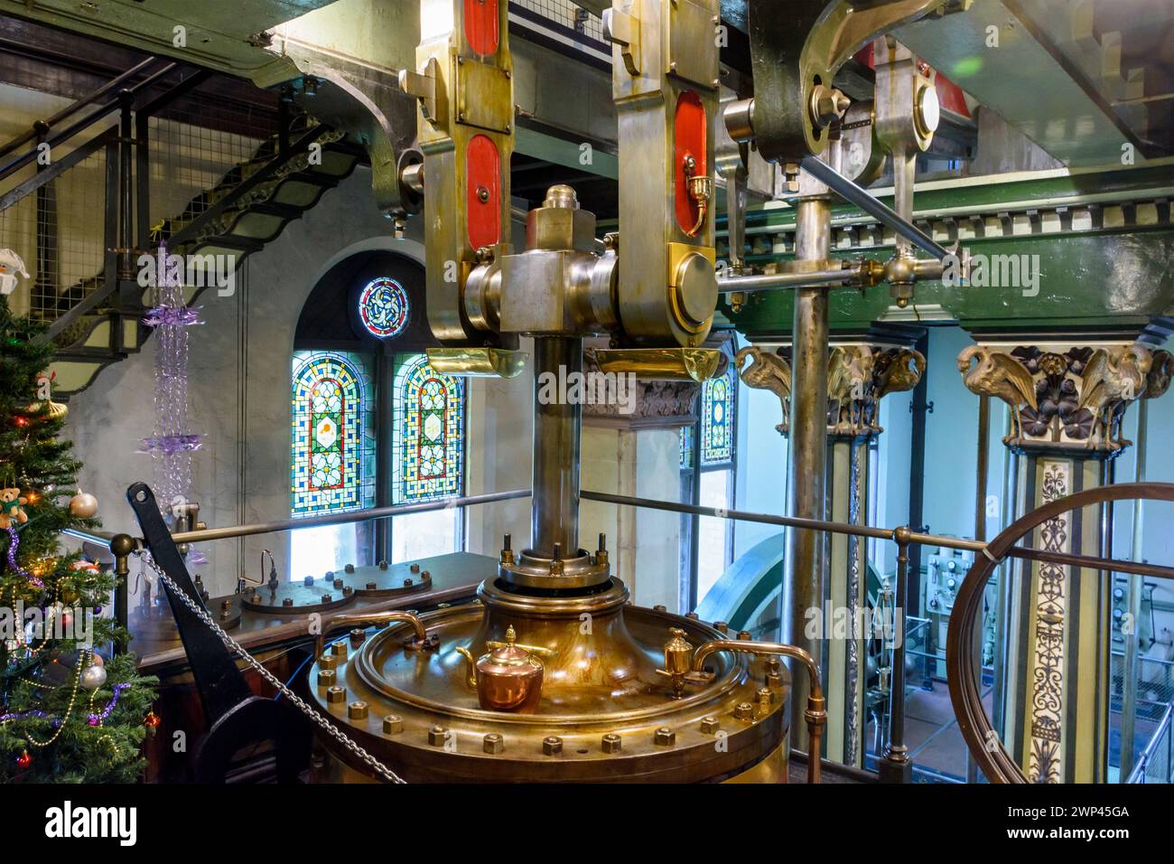 The top of one of the steam pump cylinders at the Papplewick Pumping ...