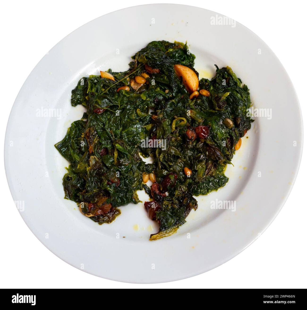 Traditional regional Spanish dish is spinach in Catalan Stock Photo - Alamy
