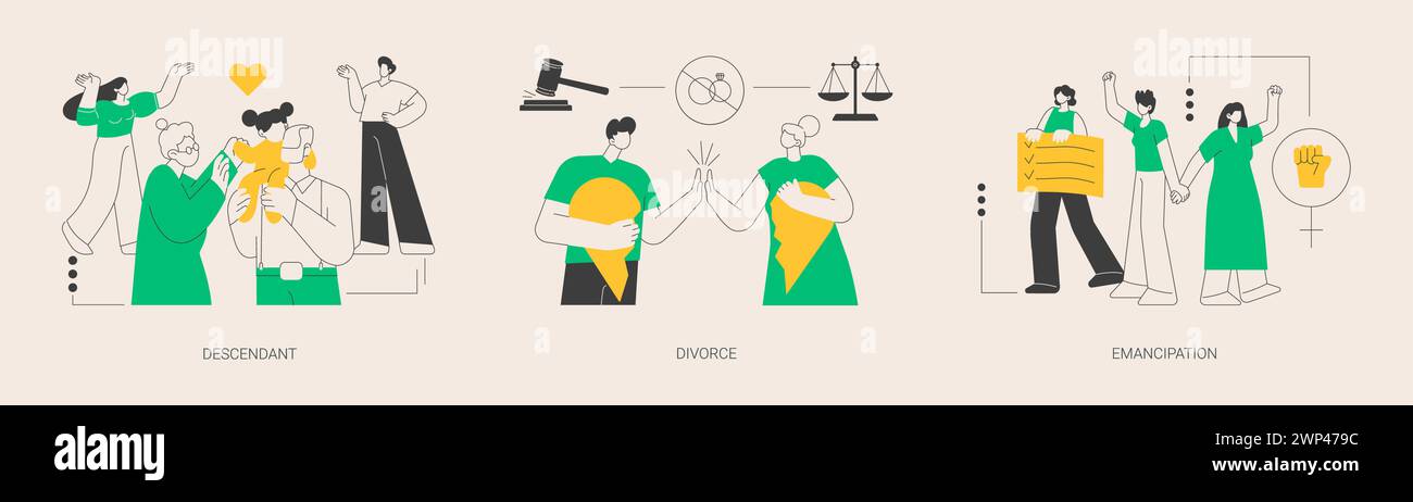 Family roles abstract concept vector illustrations Stock Vector Image ...