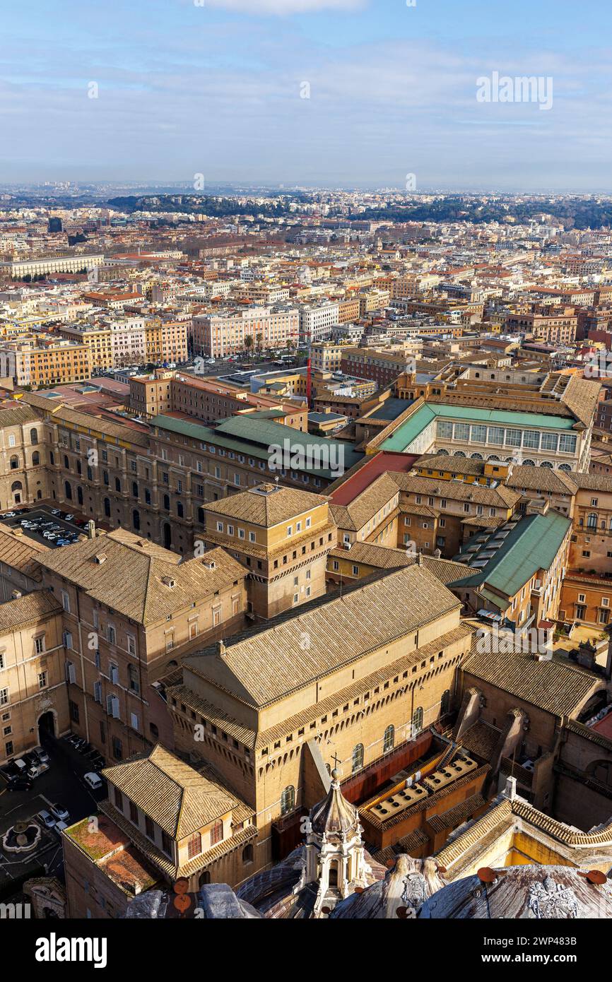 Aerial view on Sistine Chapel from Saint Peter's basilica Stock Photo ...