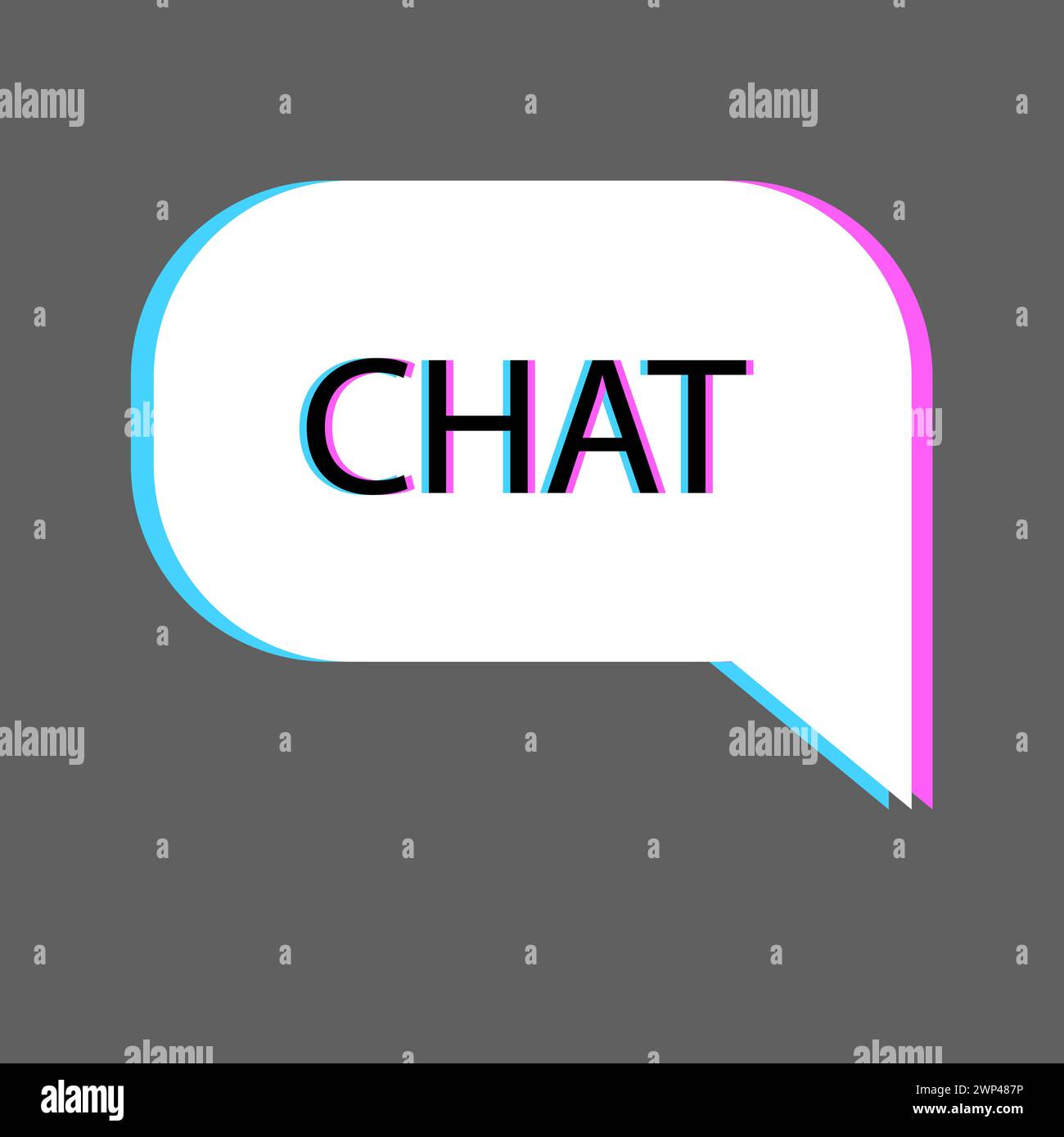 Bubble chat glitch. Speech bubble quote. Vector illustration. Stock ...