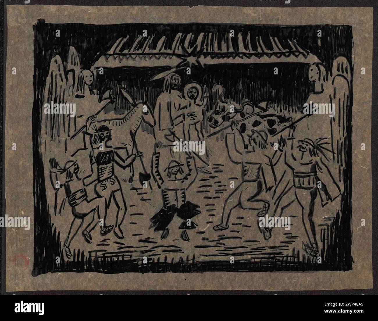 Illustration project by Tadeusz Makowski, 1924, for 'Pastor Ek ...