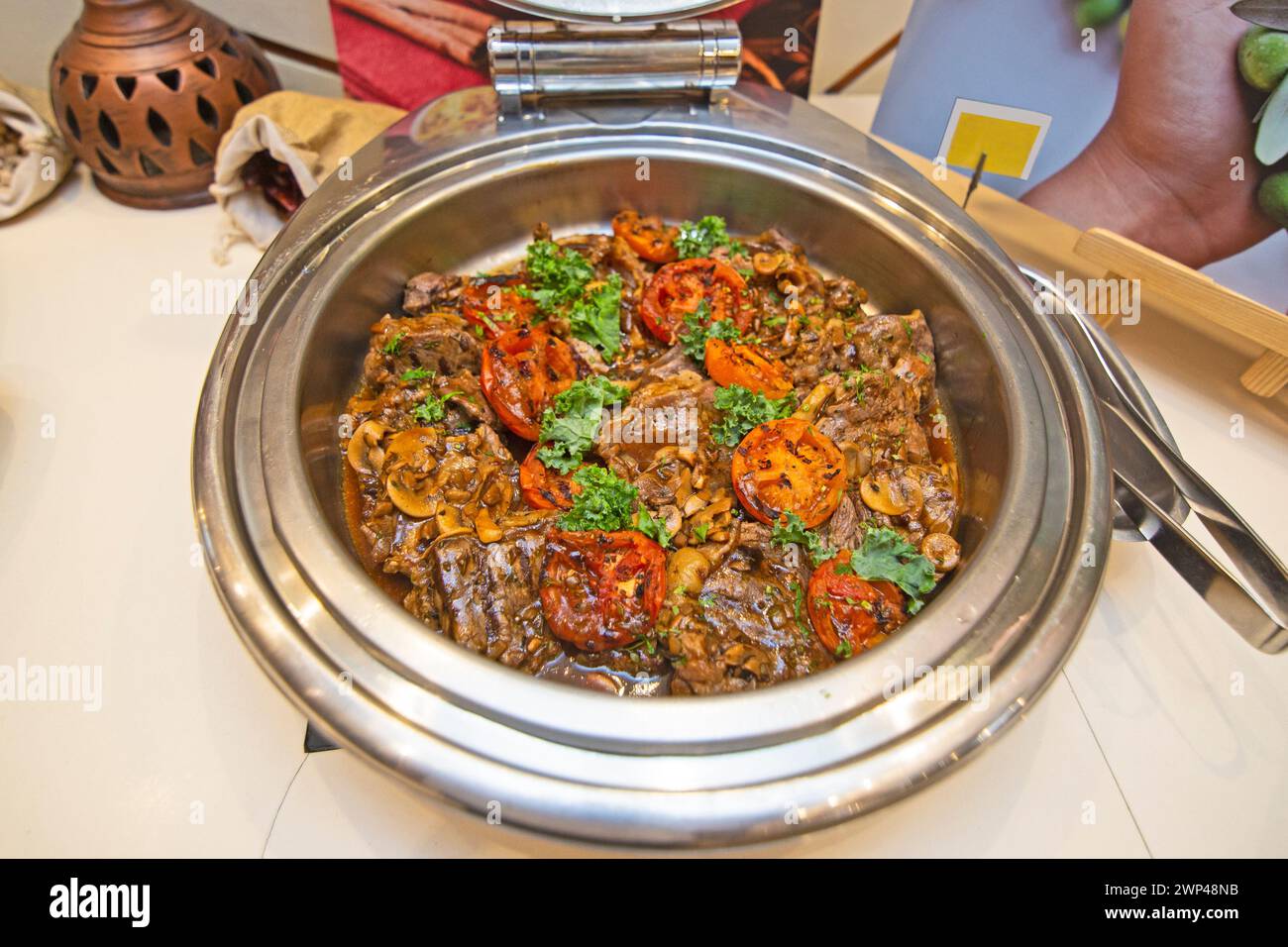 lamb ouzi or lamb mandi in a arabic buffet setup Stock Photo - Alamy
