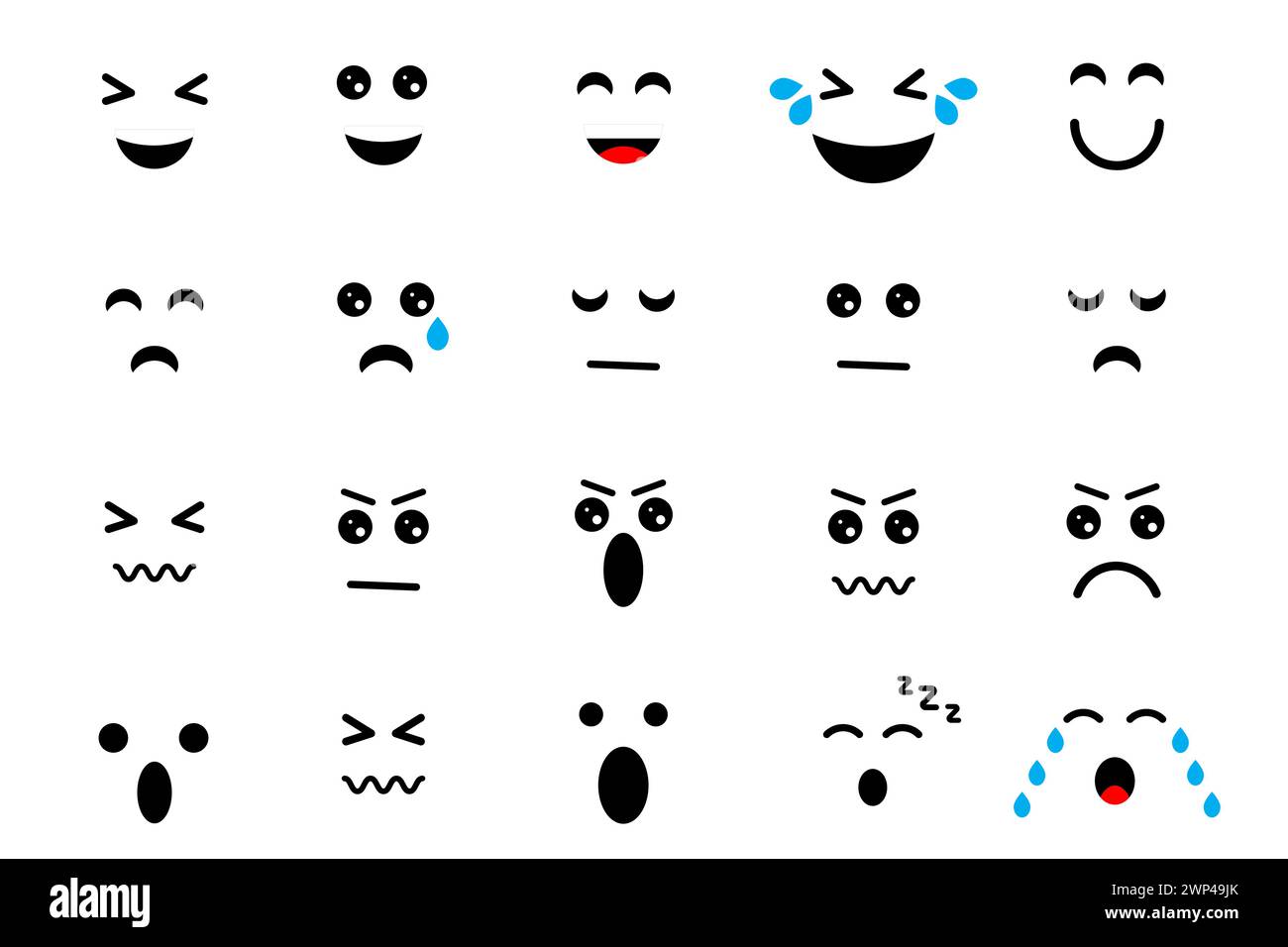 Trendy emotions creator. Kids graphic. Smiley face. Vector illustration ...