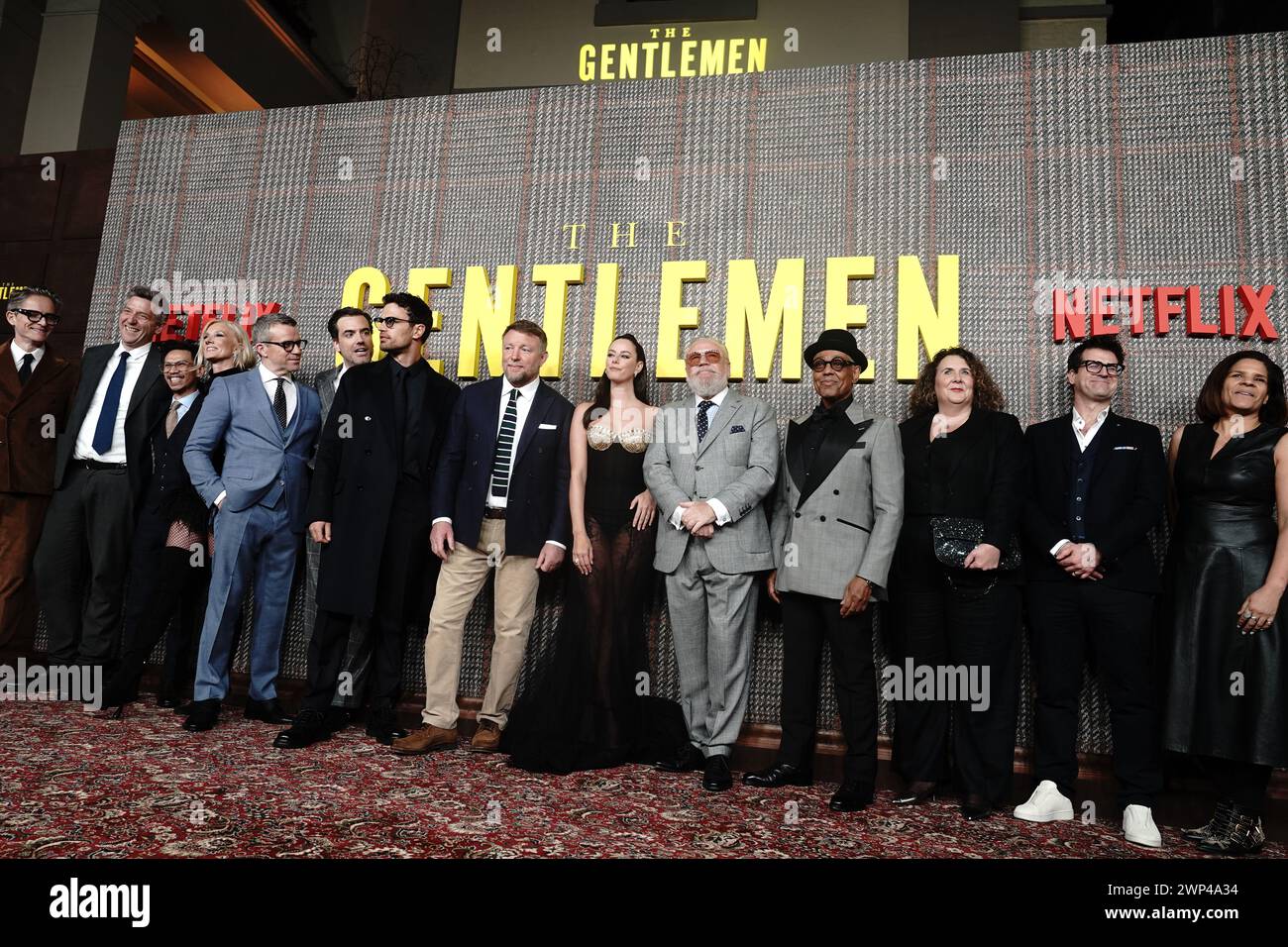 Cast members attend the premiere of the Netflix series The Gentlemen at ...
