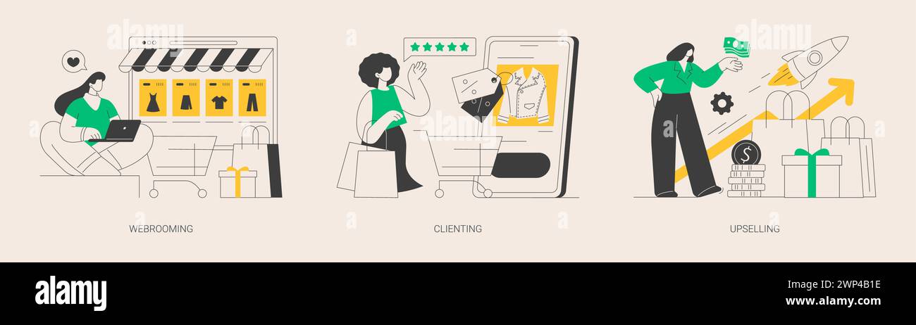 Shopping behavior abstract concept vector illustrations Stock Vector ...