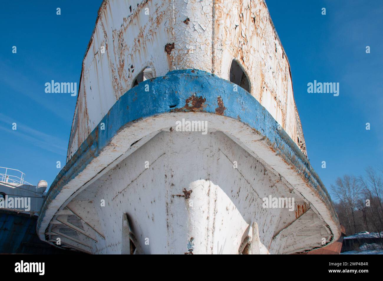 Water transport Abandoned rusty ship on the Volga River Samara Samara ...