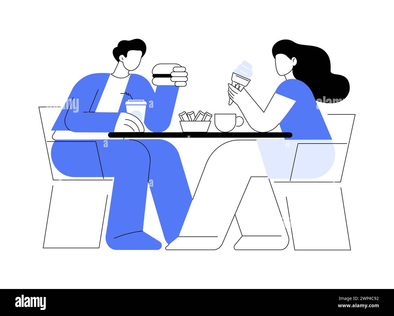 Quick lunch isolated cartoon vector illustrations Stock Vector Image ...