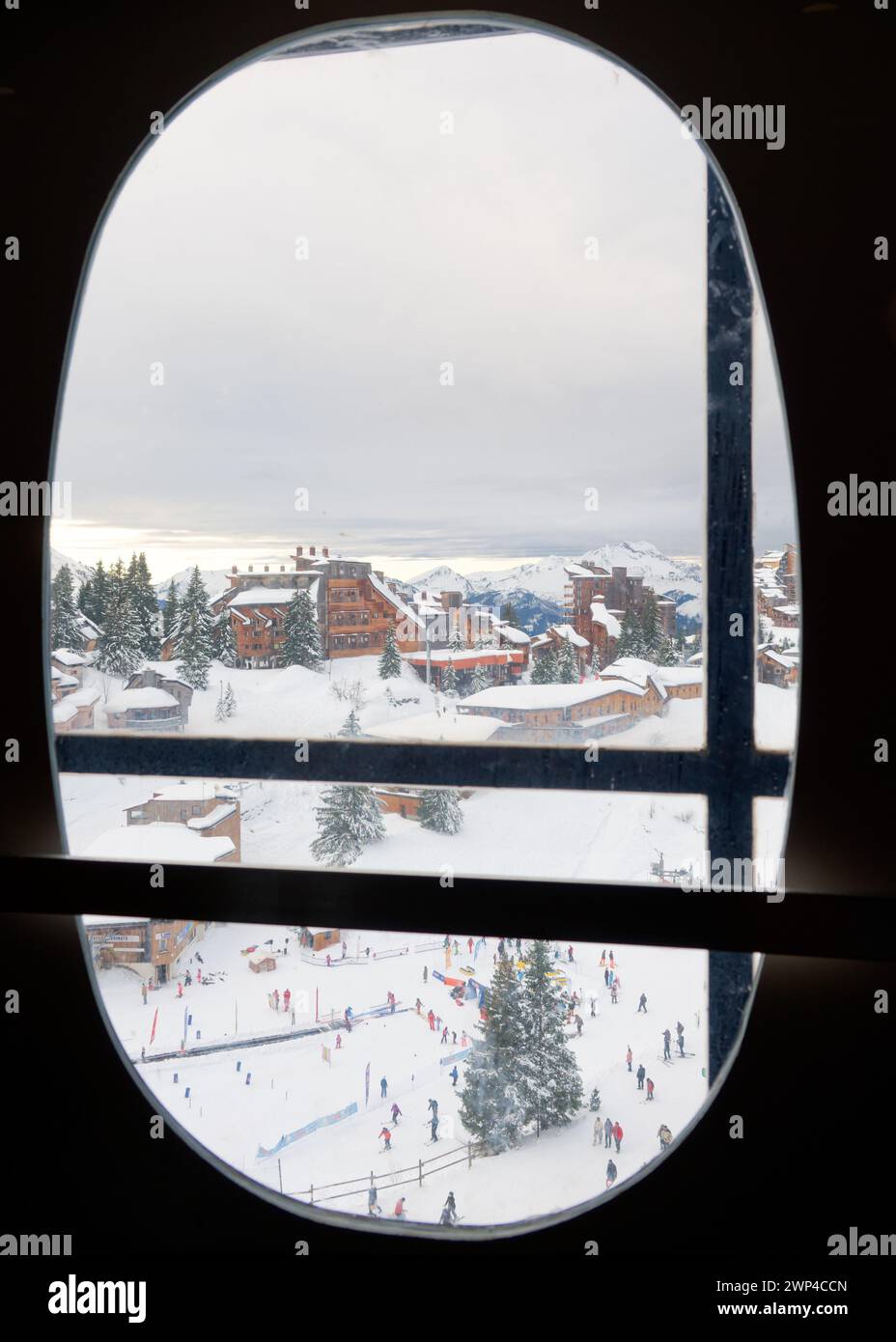 winter window view from the French Alps Stock Photo - Alamy