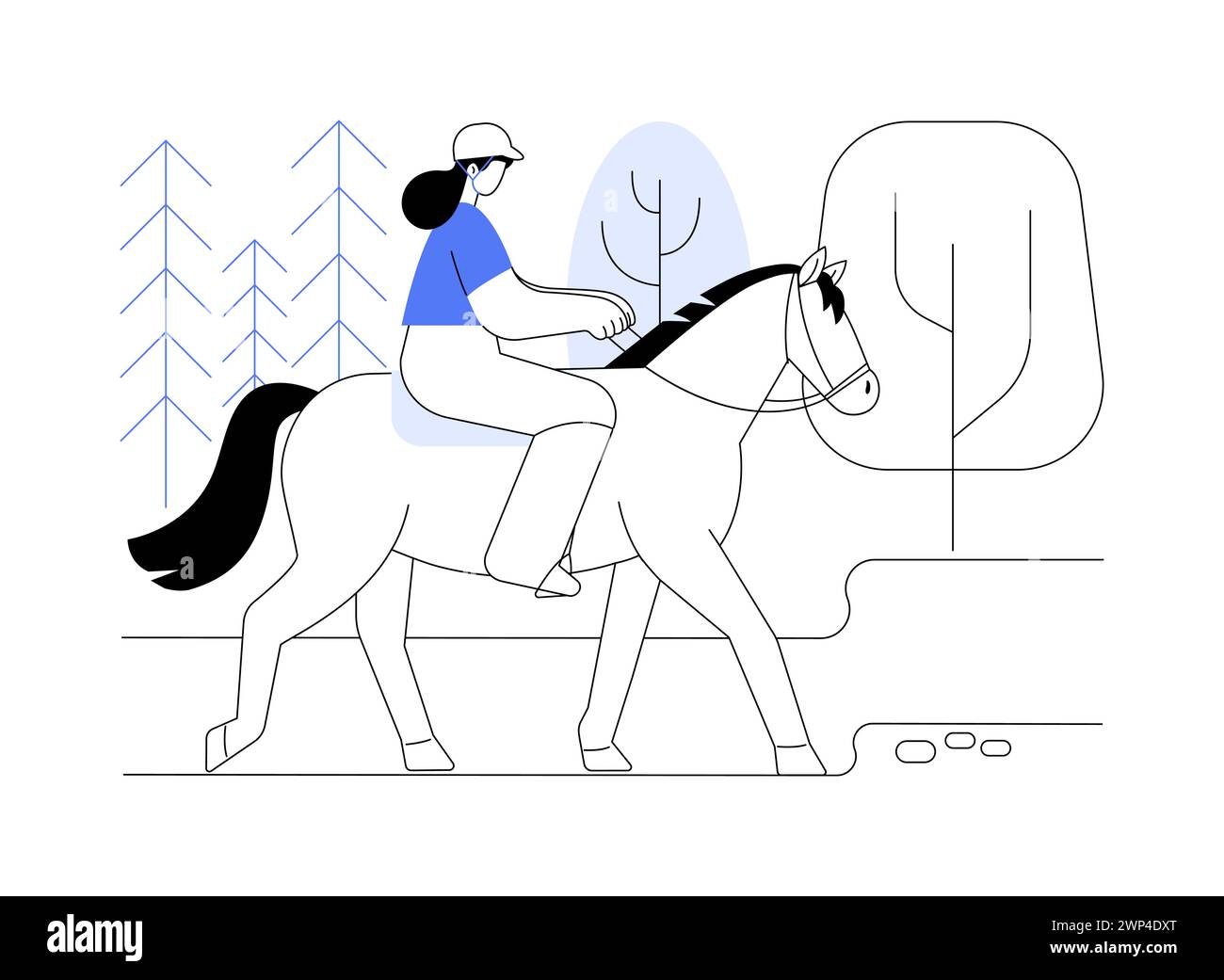 Horseback riding isolated cartoon vector illustrations Stock Vector ...