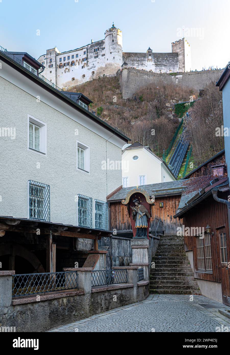 Watermill near Abbey Bakery St Peter with John of Nepomuk statue and ...