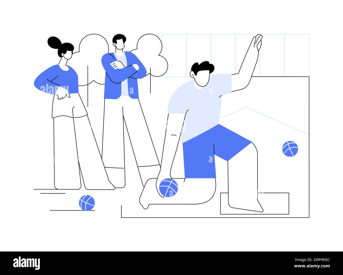 Bocce court isolated cartoon vector illustrations Stock Vector Image ...