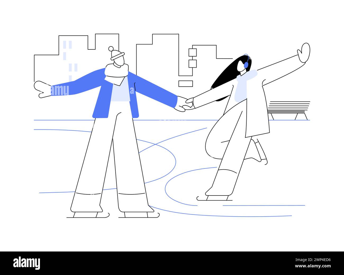 Ice skating rink isolated cartoon vector illustrations Stock Vector ...