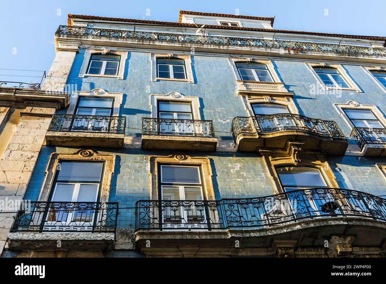 Old building, facade with typical azulejos, tiles in the old town, city ...